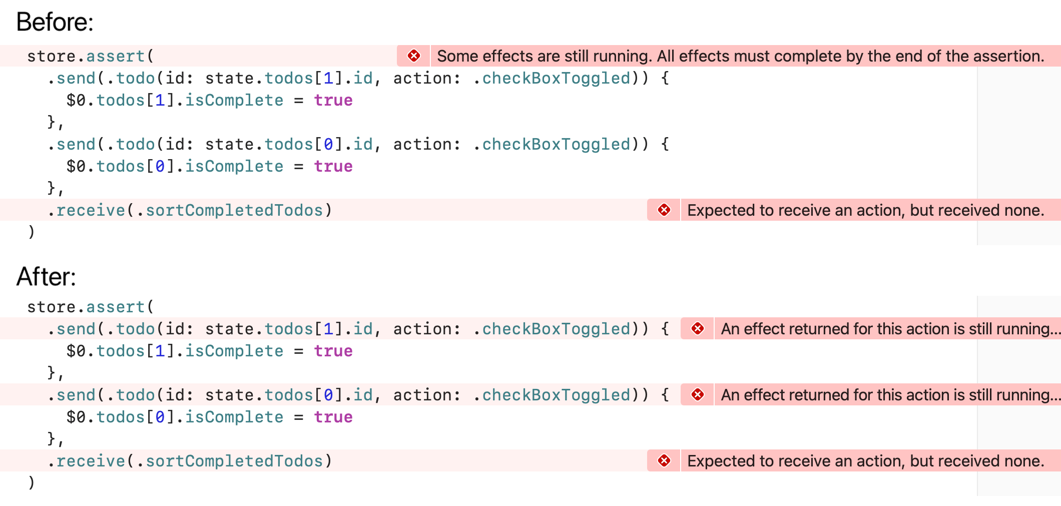 Composable Architecture Test Store Improvements